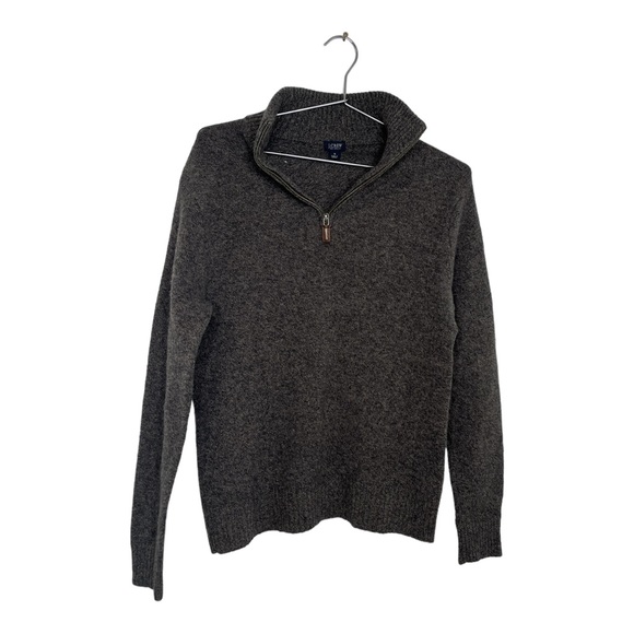 J. Crew | Sweaters | J Crew Sweater Men Small Gray Lambs Wool 4 Zip ...